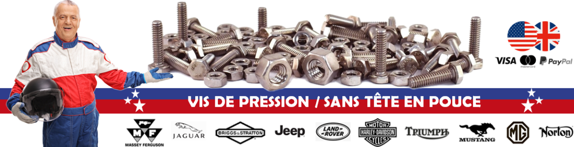 Vis de pression bout téton en pouce UNC & UNF Inox