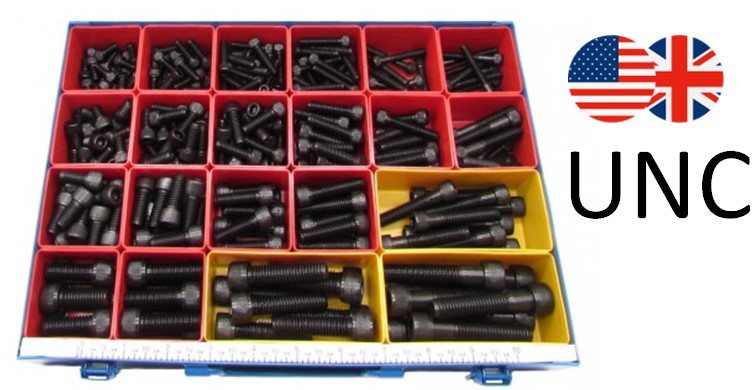 Assortiment vis UNC 329 PCS | Vis à tête cylindrique /allen | Acier ...