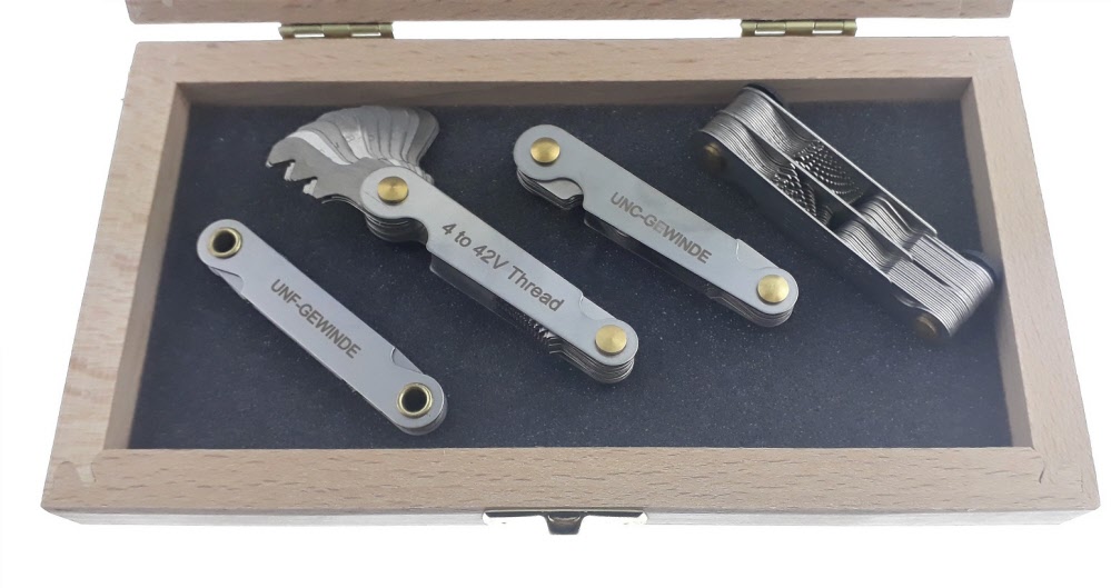 Coffret de 5 gabarits (jauges) de filetage | UNC / UNF / BSW / BSF ...