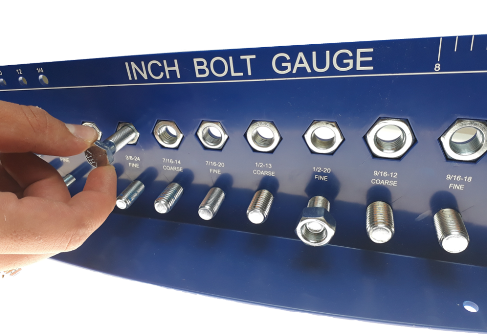 Gabarit d'atelier pour identifier les tailles des filetages en pouce