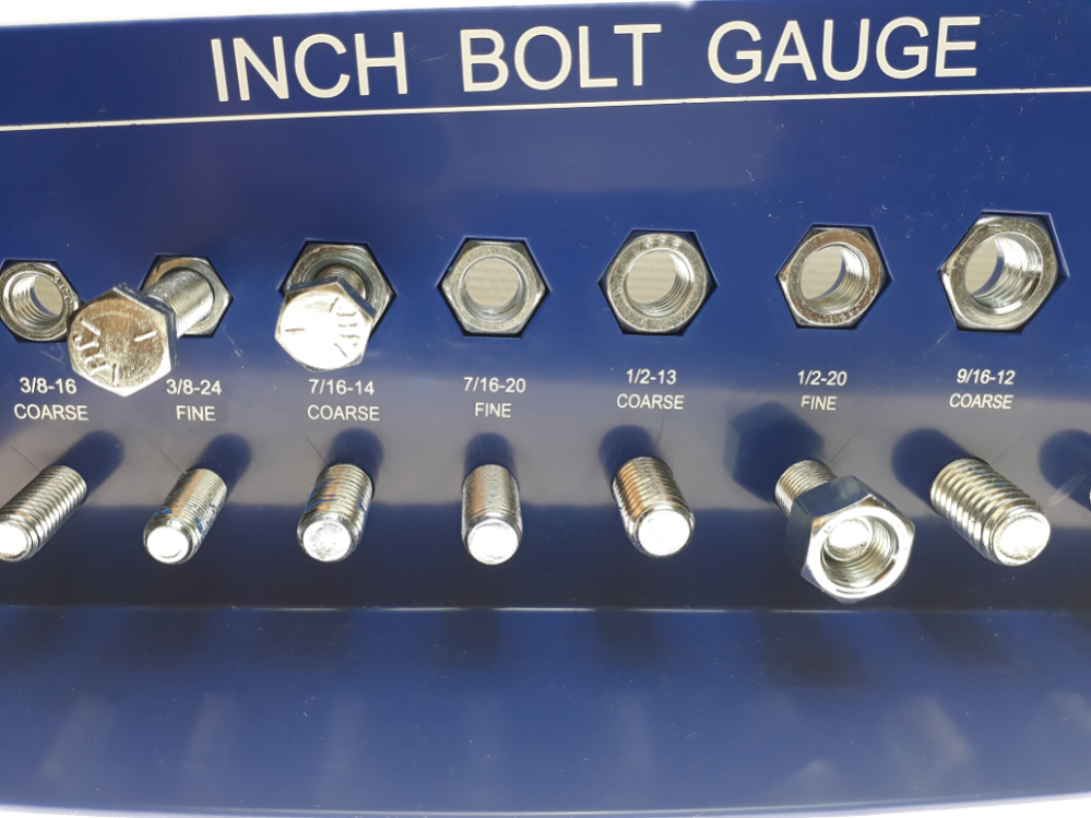 Gabarit d'atelier pour identifier les tailles des filetages en pouce