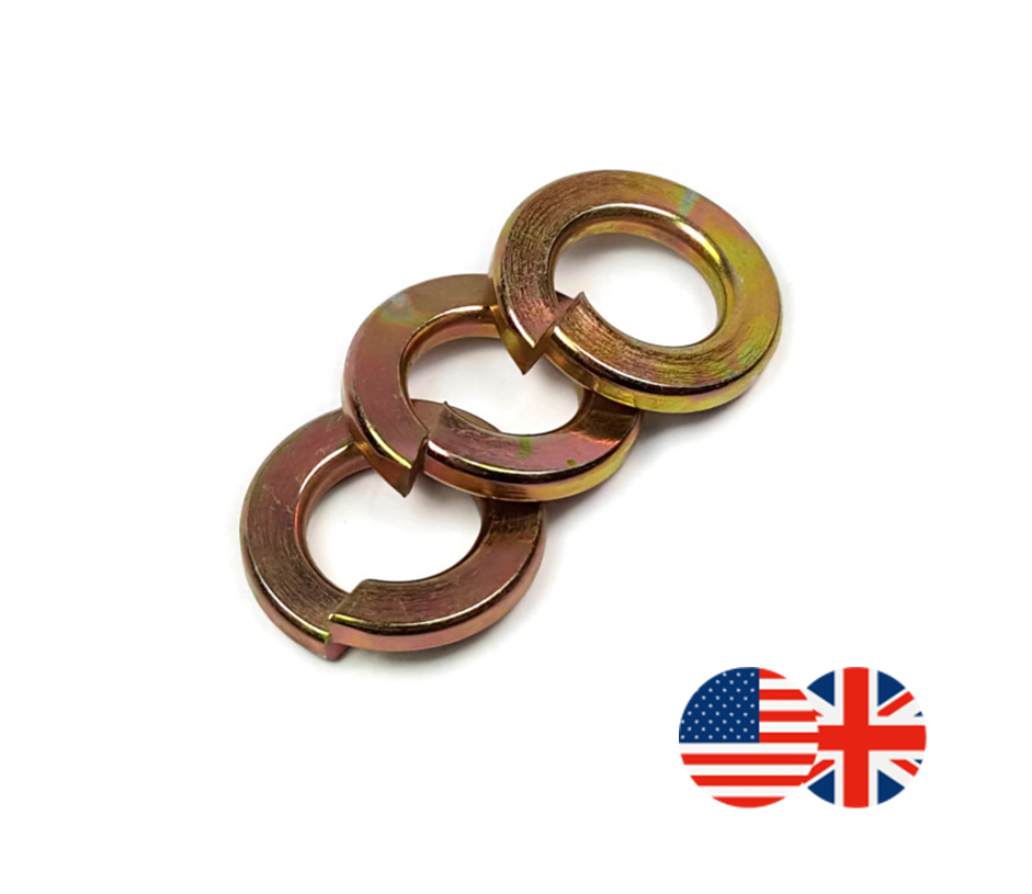 Rondelle à ressort | Diamètre en pouces au choix | Acier galvanisé jaune