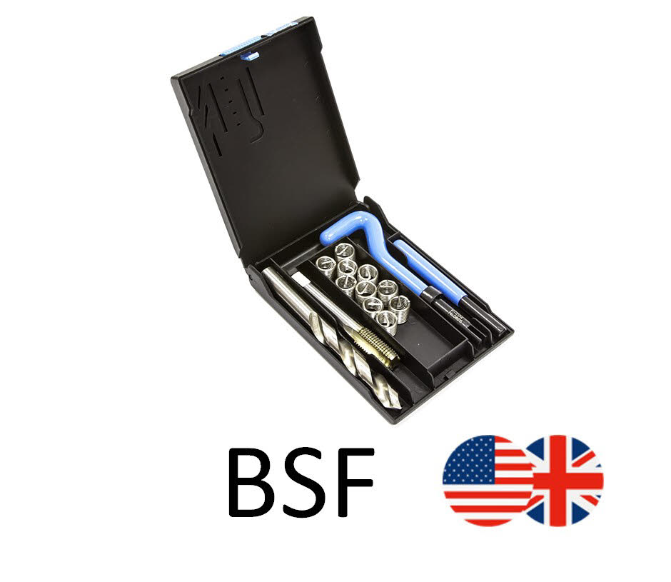 Kit de réparation de filetage en pouce | BSF pas fin | Helicoïl avec insert