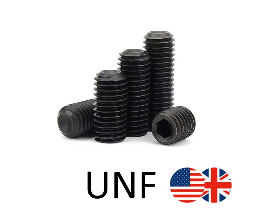 Vis de pression bout cuvette en pouce UNC & UNF noires